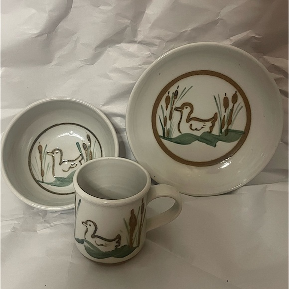 Artisan | Dining | Jensen Turnage Signed Pottery Woodland Duck Scene ...